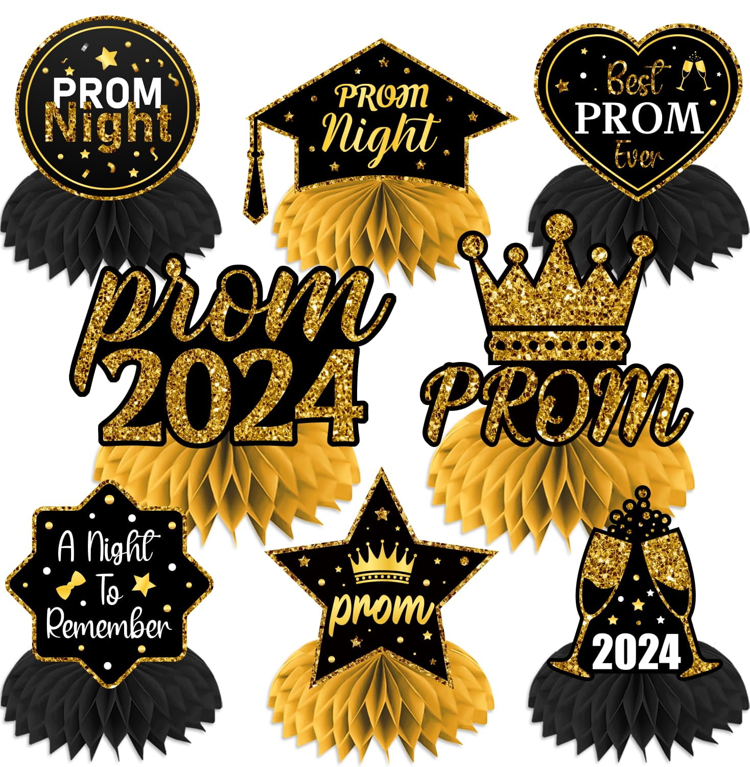 8 Pcs Prom Decorations Honeycomb Centerpieces, prom decorations for ...