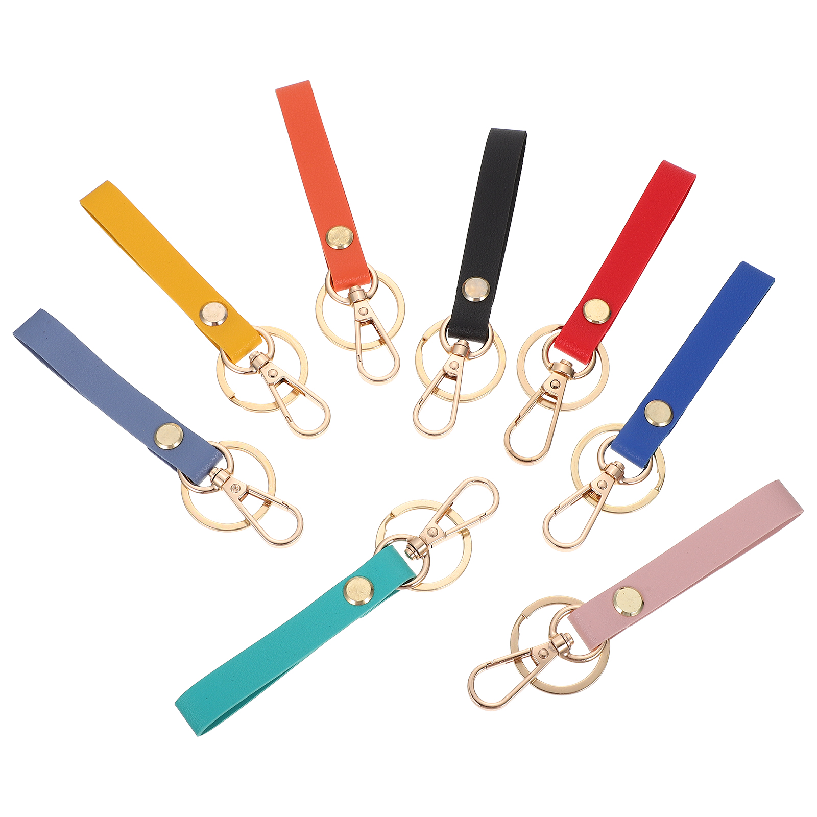 8 Pcs Pu Keychain Keychains Keychain Wrist Strap Wallet Keychain ...