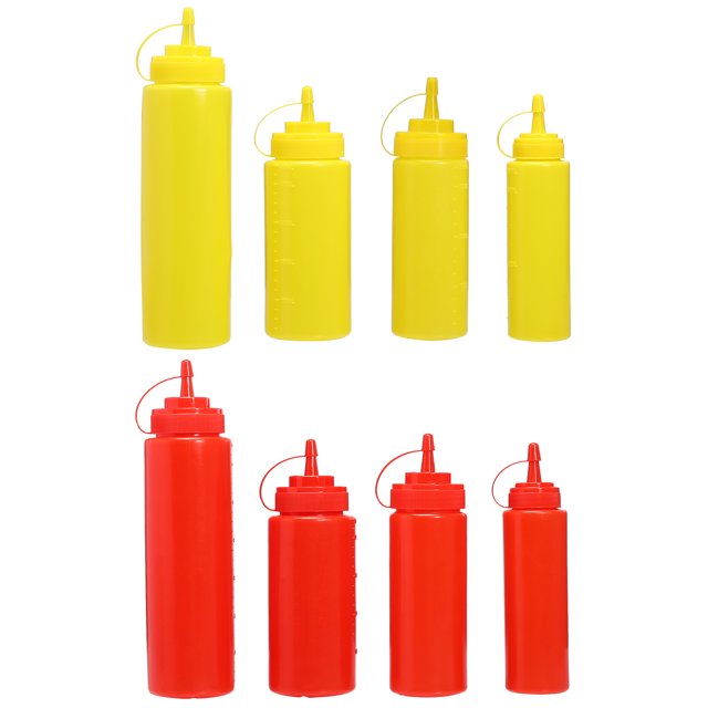 8 Pcs Pump Plastic Jam Squeeze Bottle Easy to Control Dose Containers ...