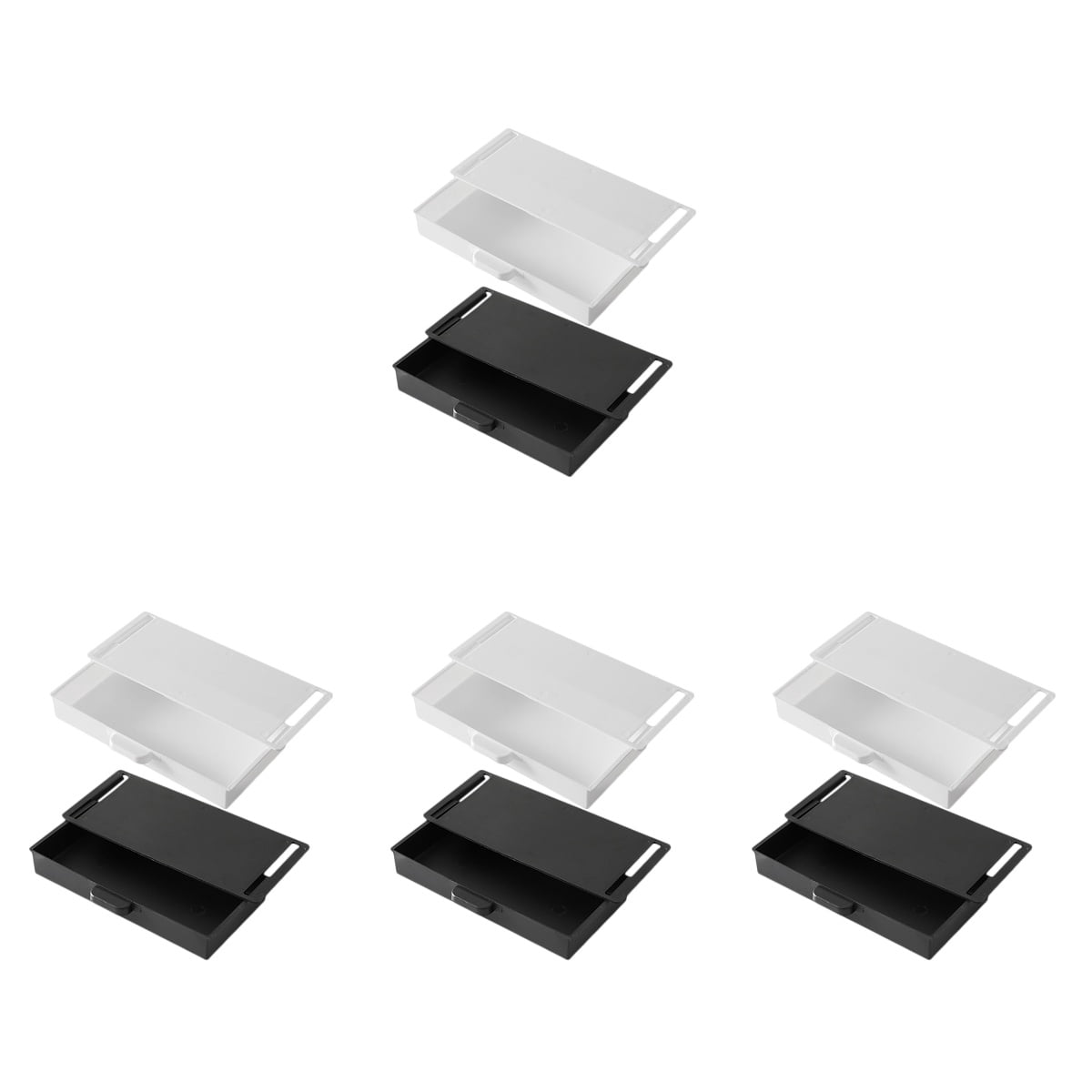 CIMAXIC Under Desk Organizer Box, White ABS, Hidden Drawer, Large ...