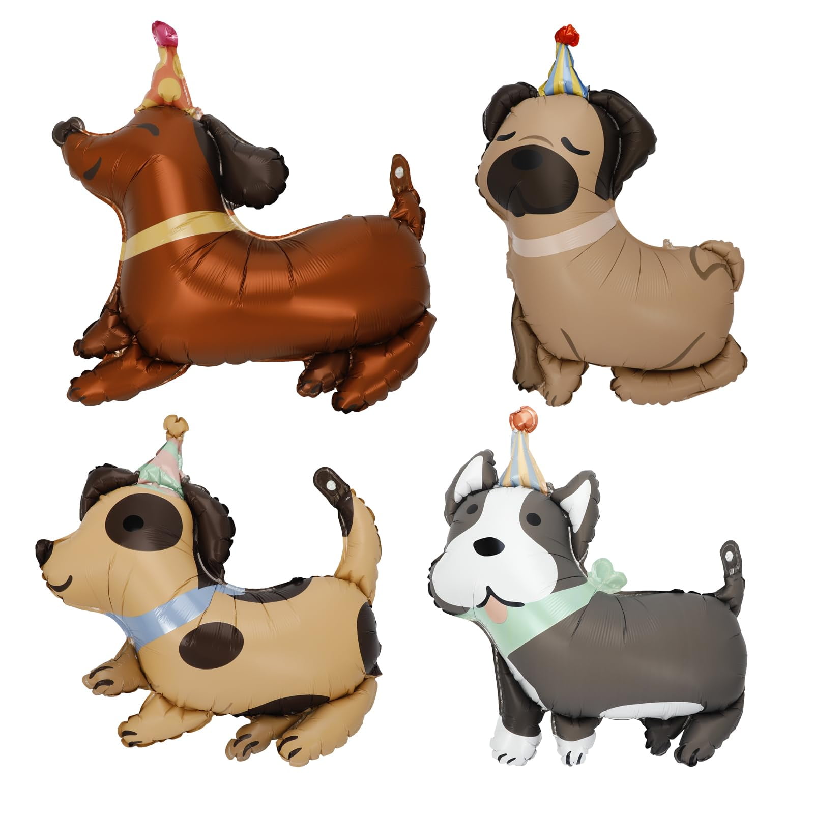 8 Pcs Puppy Dog MMF7 Balloons Dalmatian Balloon Husky Balloon Pug ...