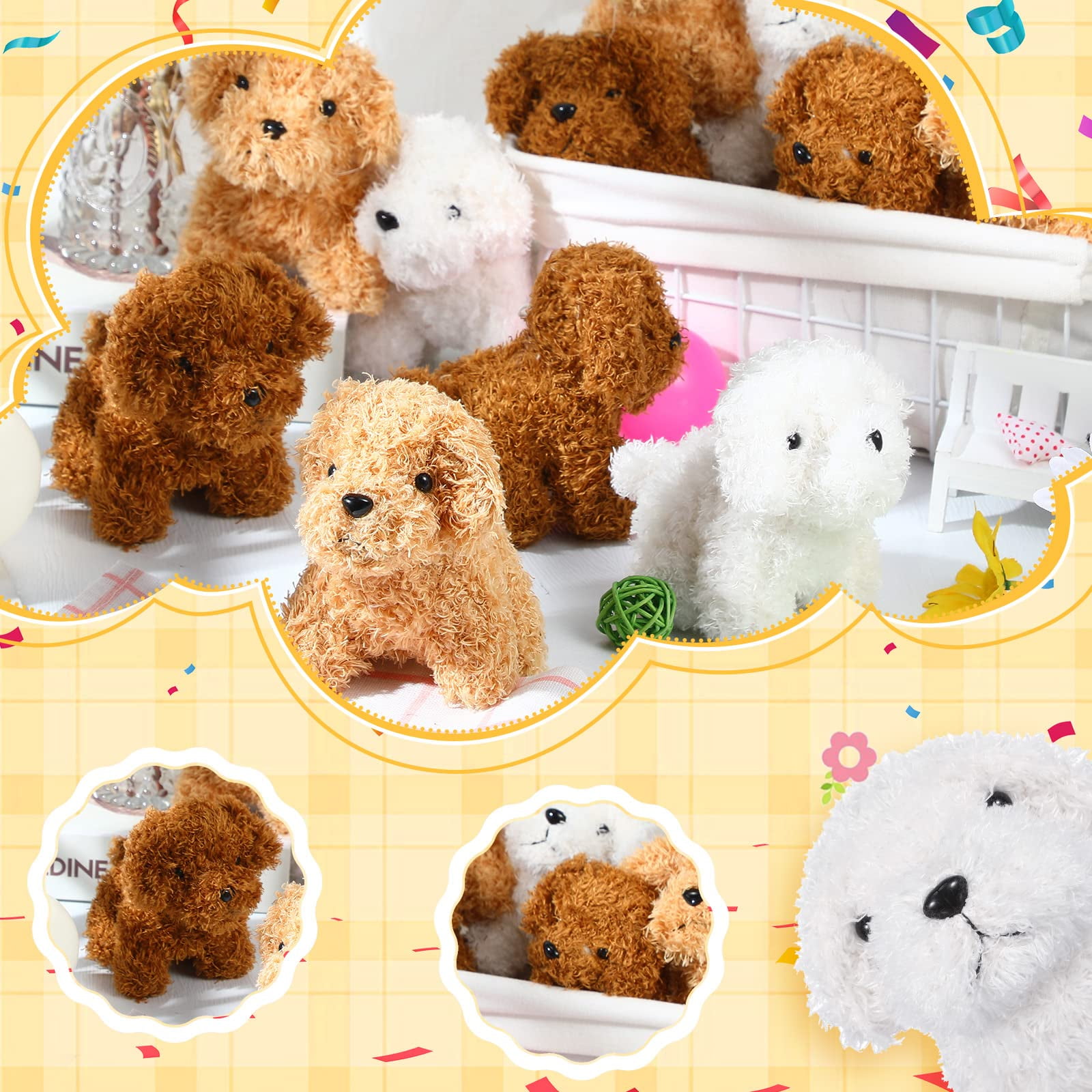 8 Pcs Puppy Dogs Stuffed Animals Bulk Mini Dog Plush Soft Puppy Fluffy ...