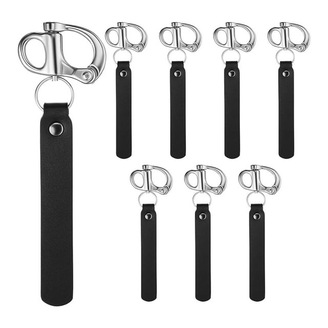 8 Pcs Quick Release Snap Shackle with PU Leather Handle 316 Stainless ...