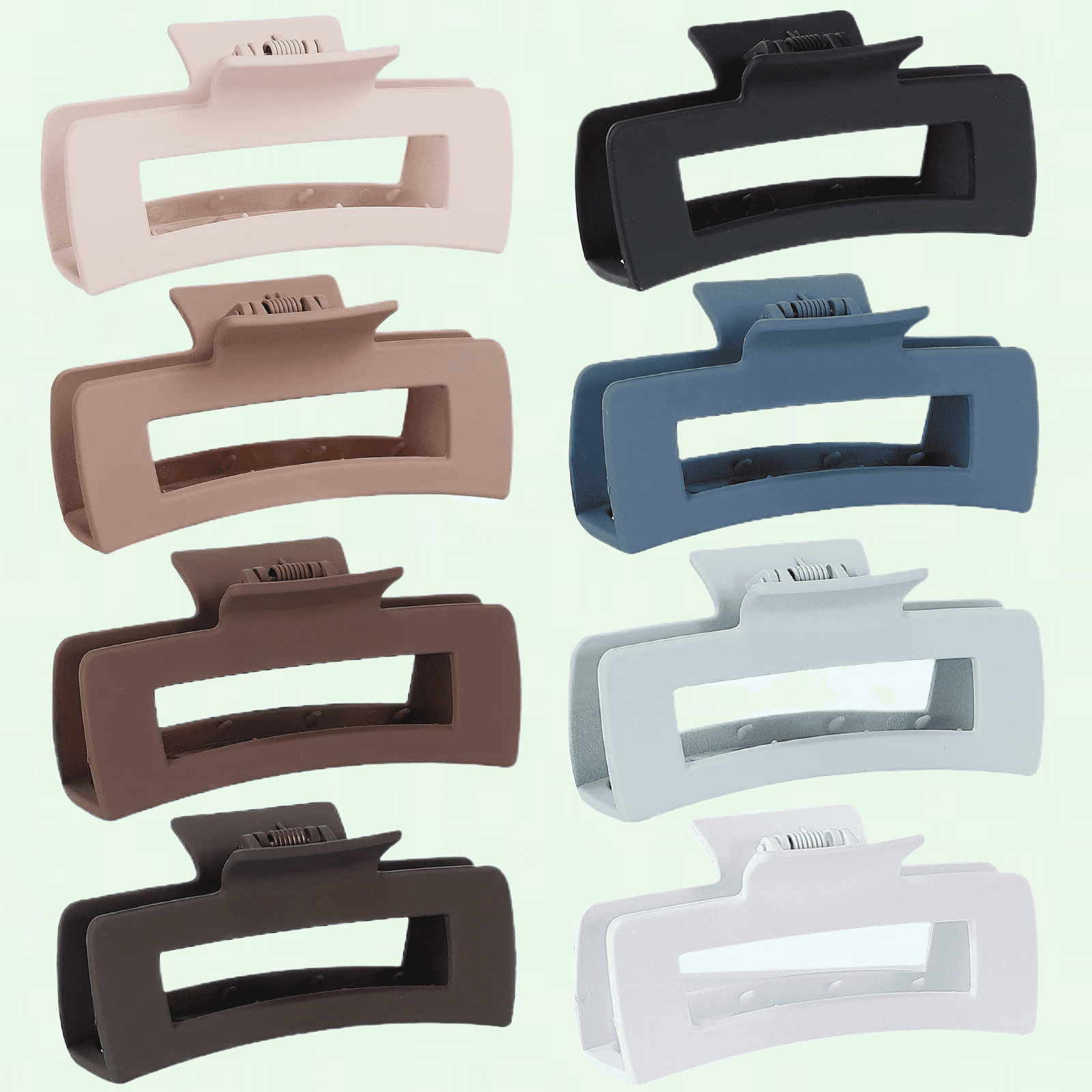 8 Pcs Rectangular Large Hair Clips, 4.1 Inch, Anti-Slip Acrylic Banana ...