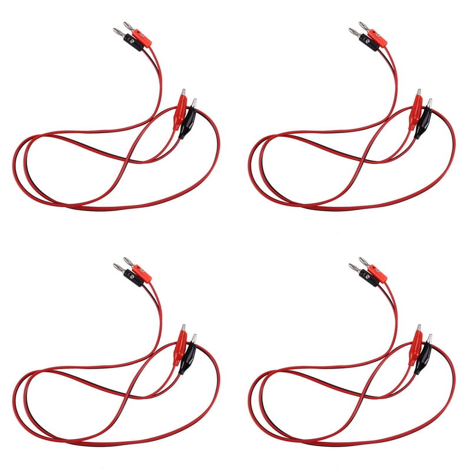 8 Pcs Red Black Banana Plugs to Alligator Clips Probe Test Cable 1M ...