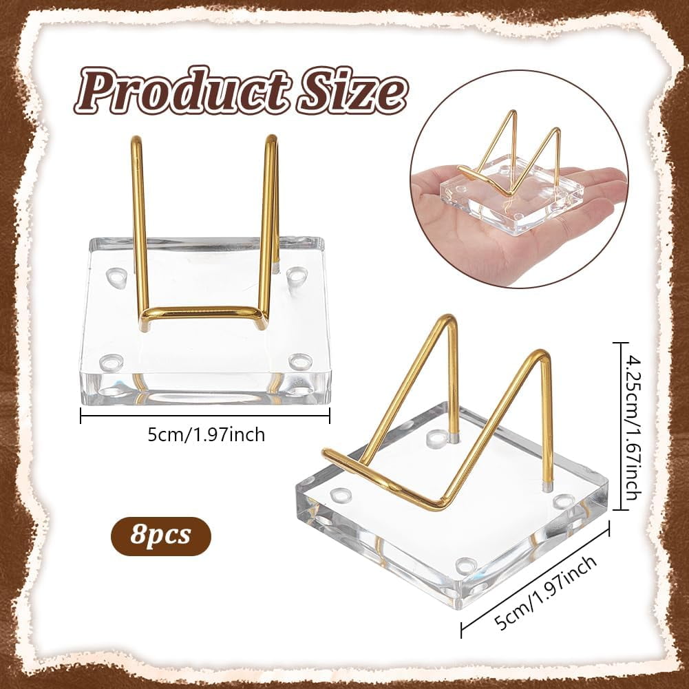 8 Pcs Rock Display Stand Display Easel Stand with Metal Arms and ...