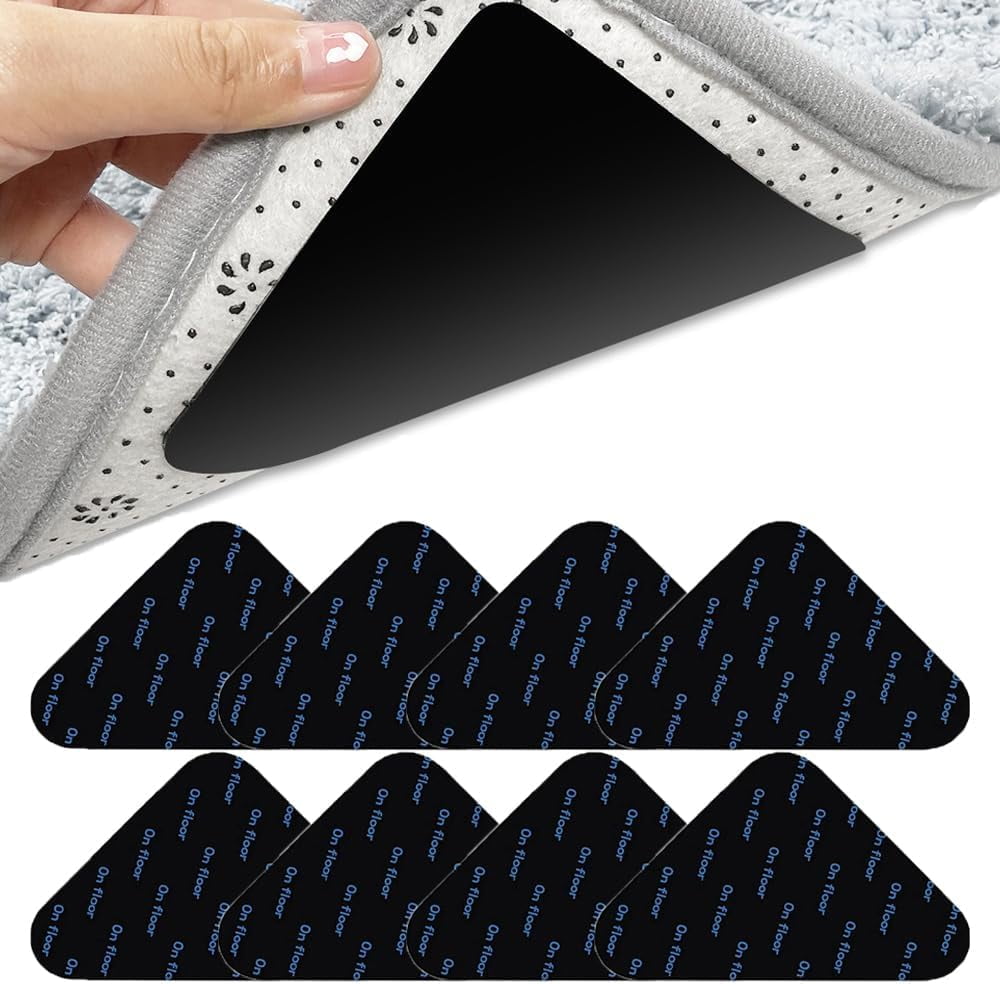 8 Pcs Rug Grippers Non-Slip Carpet Stickers Reusable Rug Carpet ...