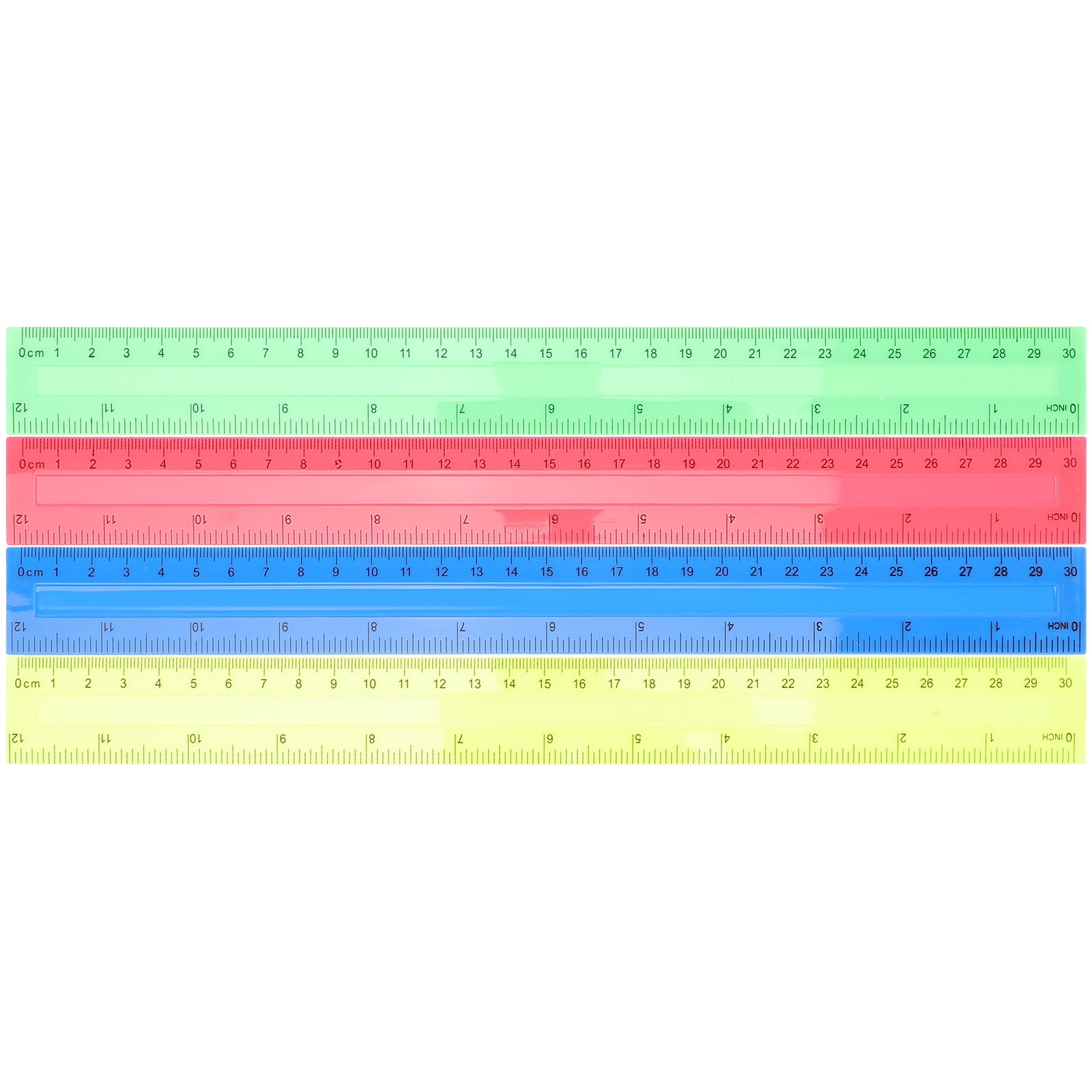 8 Pcs Ruler Set Clear Plastic Rulers Technical Drawing Colored 12 Scale ...