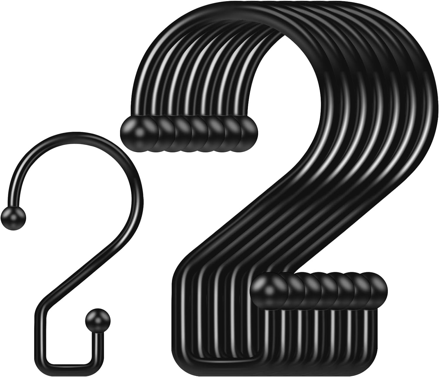 8 Pcs S Hooks for Hanging, 3 inch S Shaped Hooks Stainless Steel Multi ...