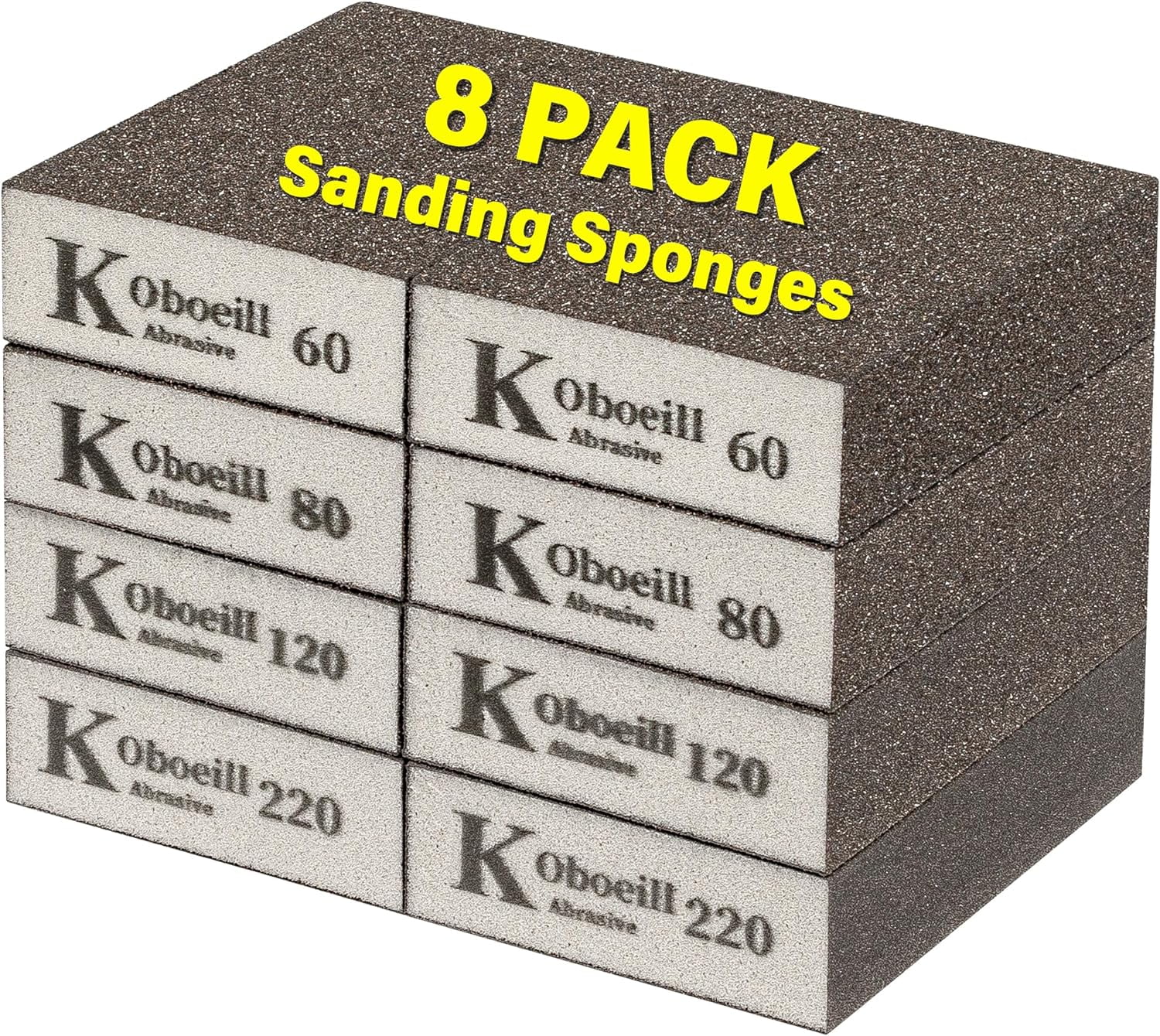 8 Pcs Sanding Block Pack Washable Reusable 60 80 120 220 Grit for Wood Metal Furniture Walmart