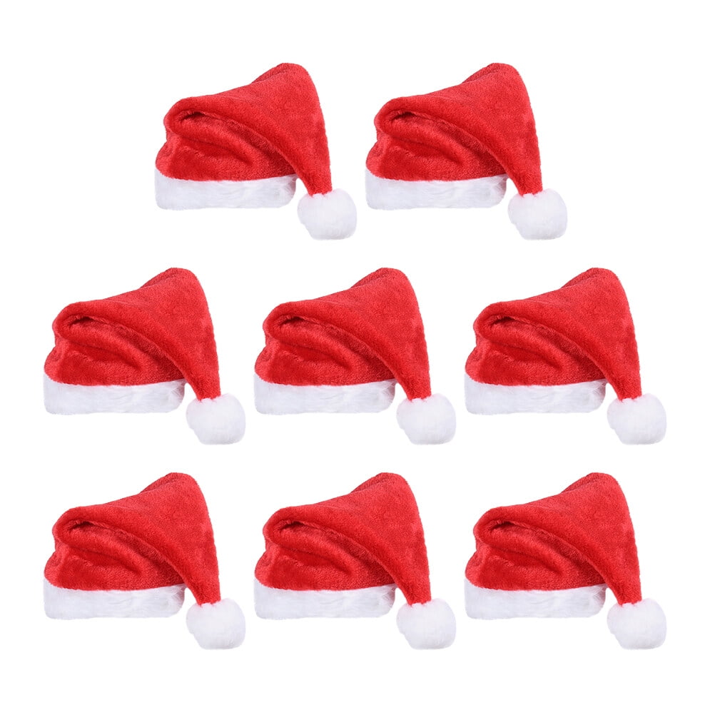 8pcs Christmas Hats Xmas Santa Claus Hat Holiday Event Props Role Play ...
