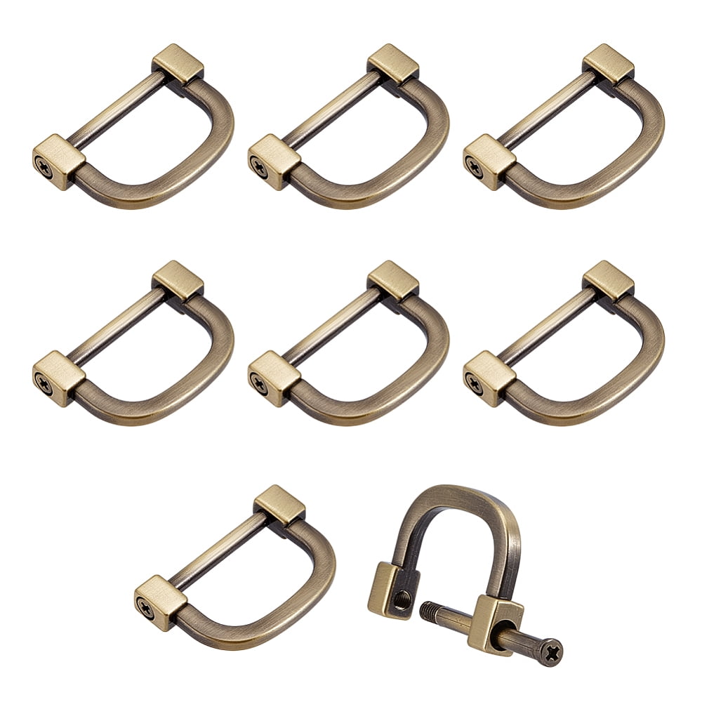 8 Pcs Screw in Shackle D Ring D-Rings Screw in Shackle D Ring DIY Key ...