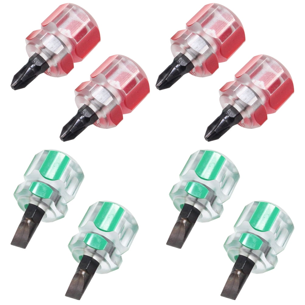8 Pcs Screwdriver Set Mini Short Handle Small Flat Heads Portable Cross ...