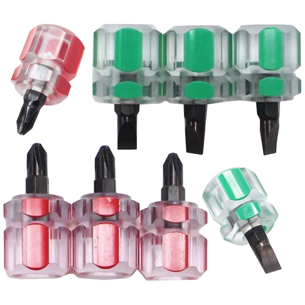 8 Pcs Screwdriver Stubby Small Flat Heads Mini Screwdrivers Short ...