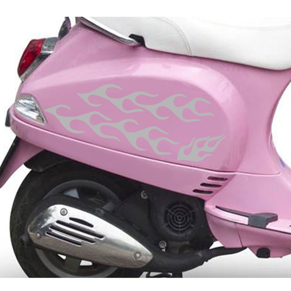 8 Pcs Self-adhesive Motorcycle Stickers Flame Stripe Pattern Car ...