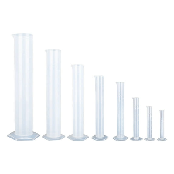 8 Pieces Measuring Cylinder Set Graduated Cylinder 10-2000ml Lab ...