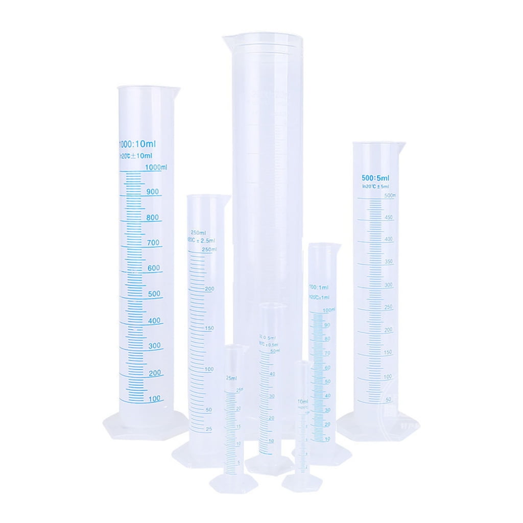 8 Pcs/Set 10-2000ml Graduated Cylinder with Hexagonal Base 2-Sided ...