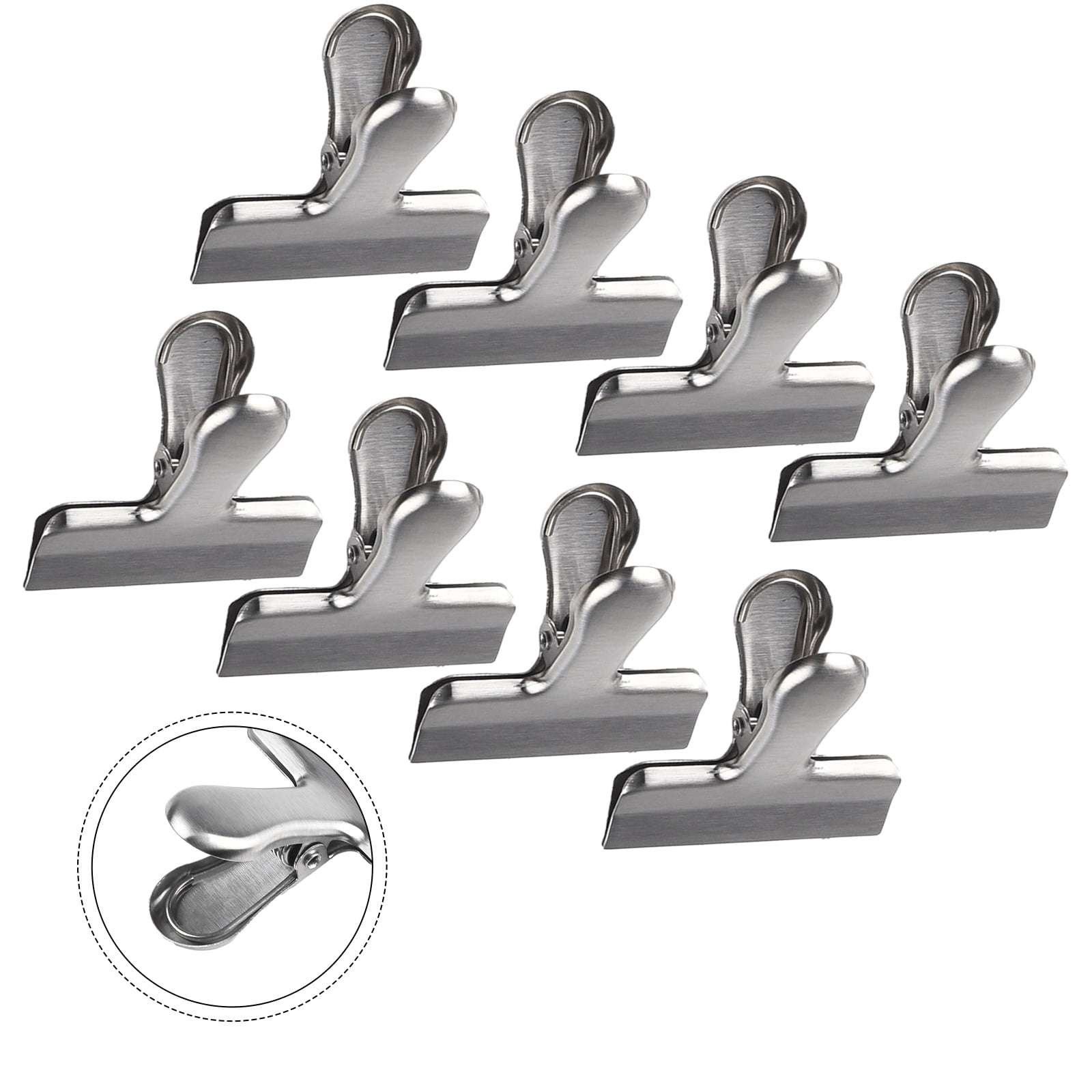 8 Pcs Set Metal Chip Bag Clips Stainless Steel Home Kitchen Food Snack ...