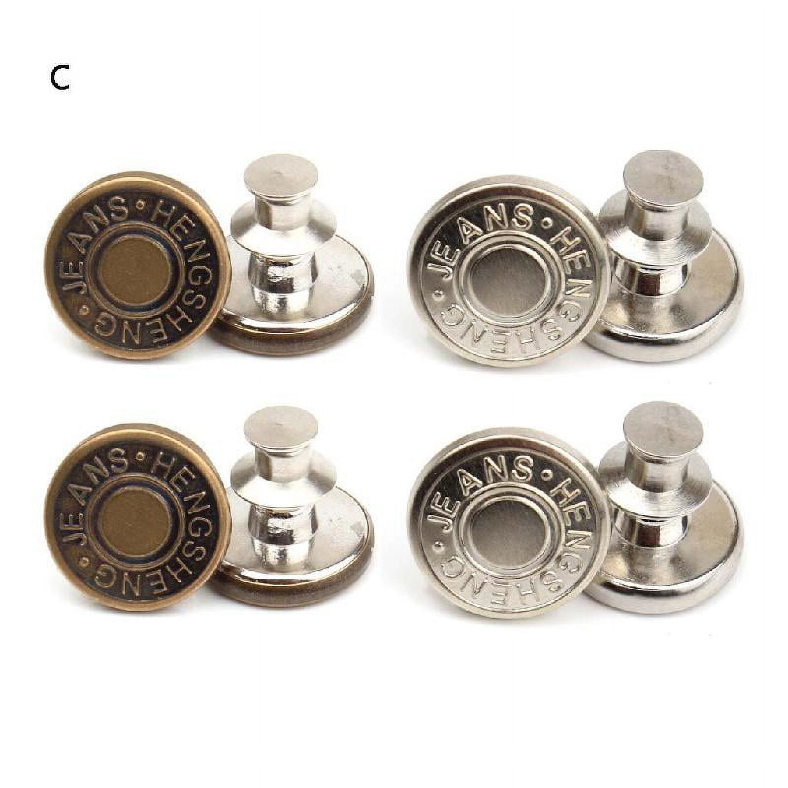 8 Pcs/Set No Sew Instant Button Round Metal Buttons Replacement Sewing ...