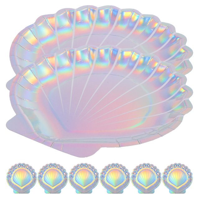 8 Pcs Shell Paper Plate Cake Pan Paper Party Plates Appetizer Plate ...