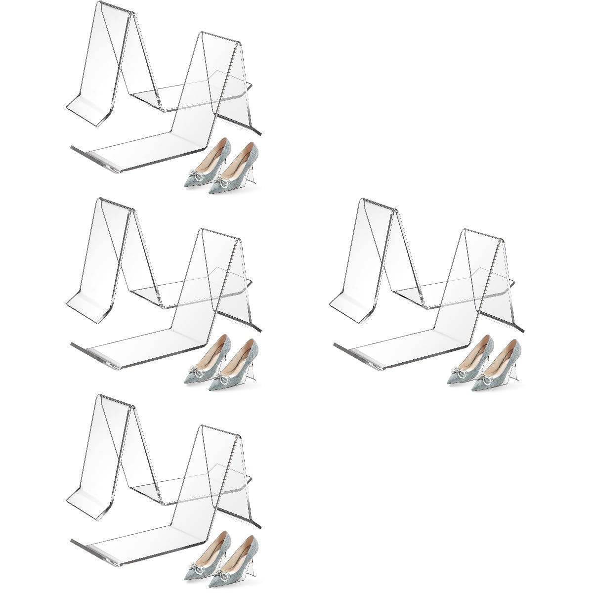 8 Pcs Shoe Support Sandal Display Rack Shelf Transparent Acrylic Racks ...