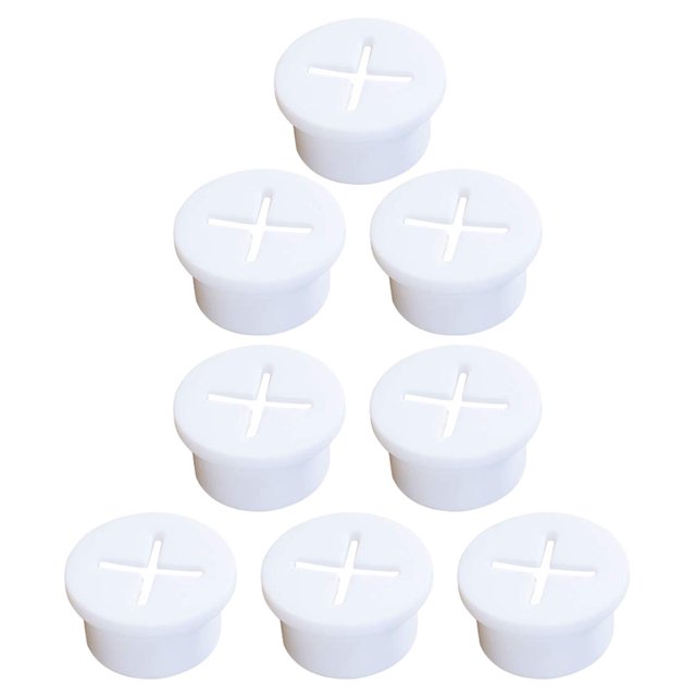 8 Pcs Silicone Cable Hole Cover Cables Plug Wire The Office White ...