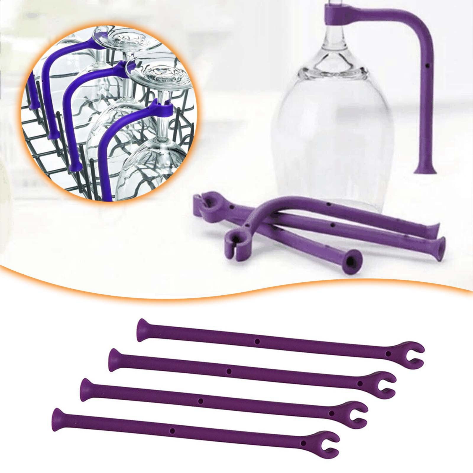 8 Pcs Silicone Stemware Saver Flexible Glass Dishwasher Protector ...