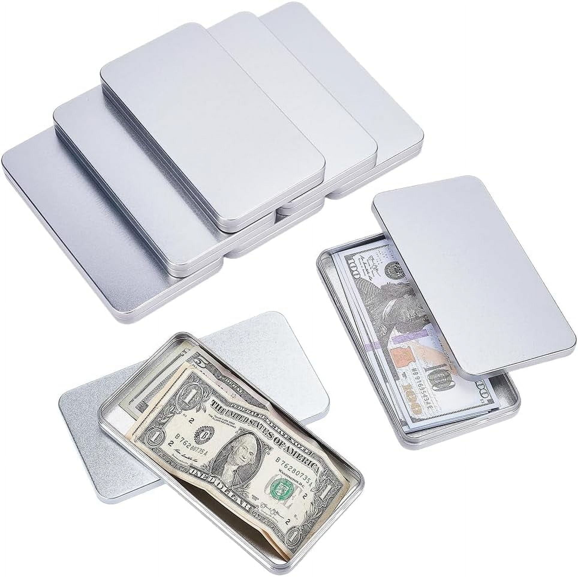 8 Pcs Silver Metal Tin Box with Lid 6.69x3.5x0.6inch Metal Tins ...