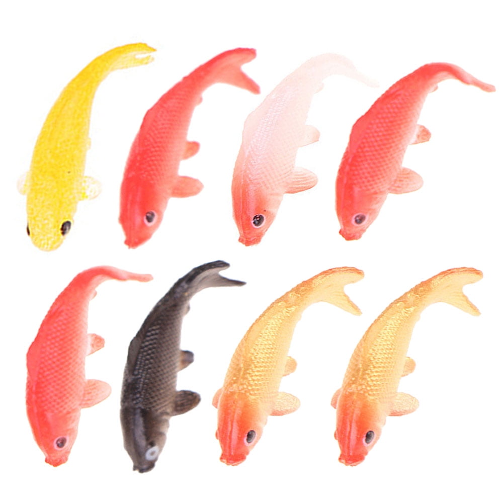 8 Pcs Simulated Koi Model Decor Miniature Scene Tiny Fancy Carp Fish ...