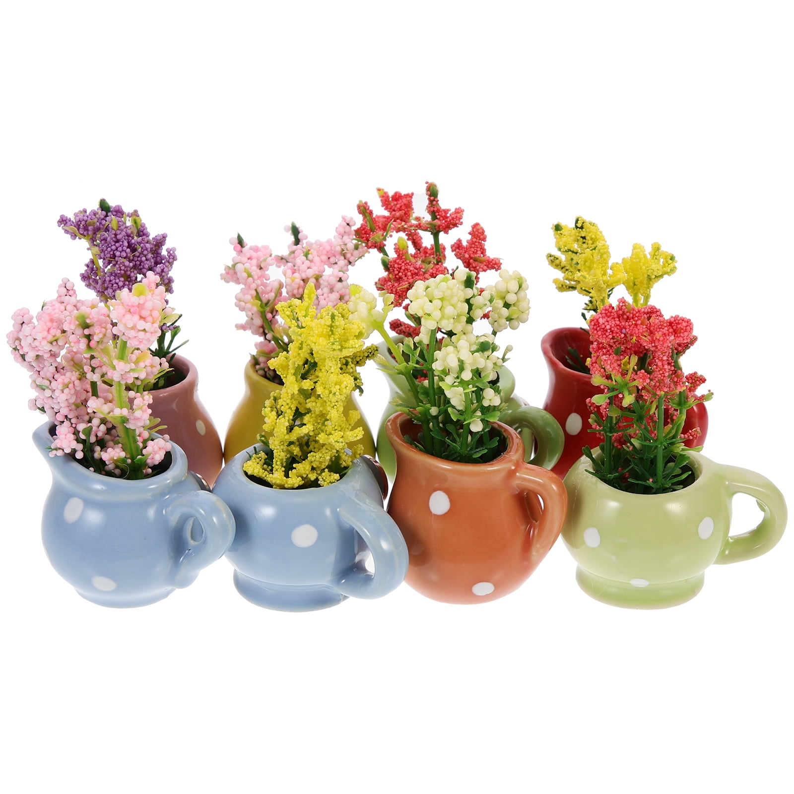 8 Pcs Small Flower Potted Plant Tile Multi-functional Magnets Materials ...