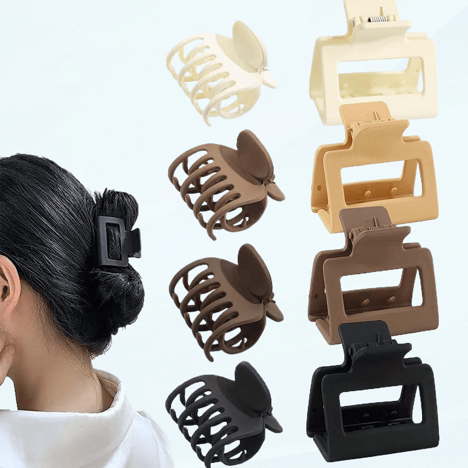 8 Pcs Small Hair Clips Claw for Women Thin Hair Double Row Teeth Hair ...