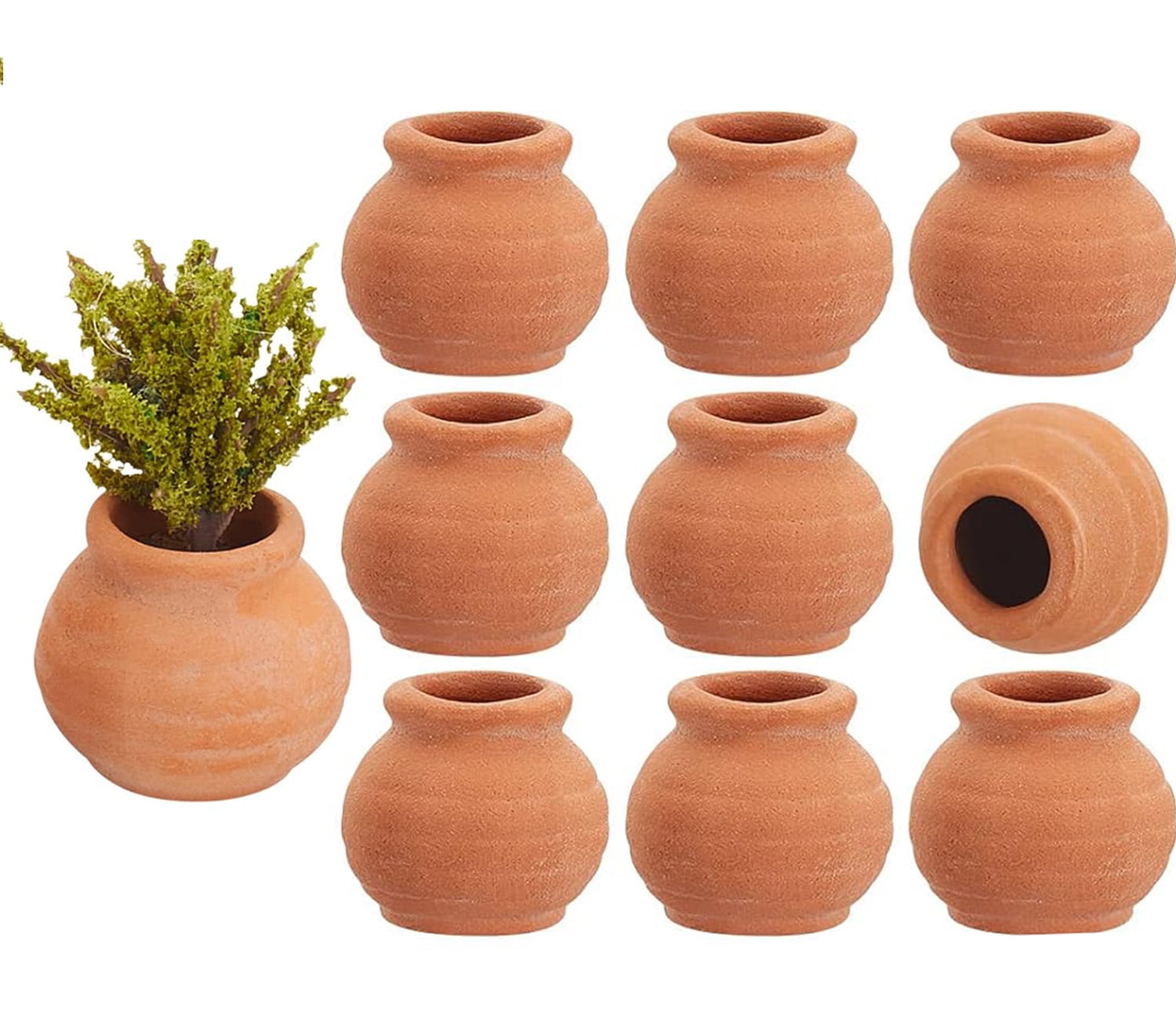 8 Pcs Small Mini Clay Pots,Happon 0.6 Inch Terracotta Pot Small Flower ...