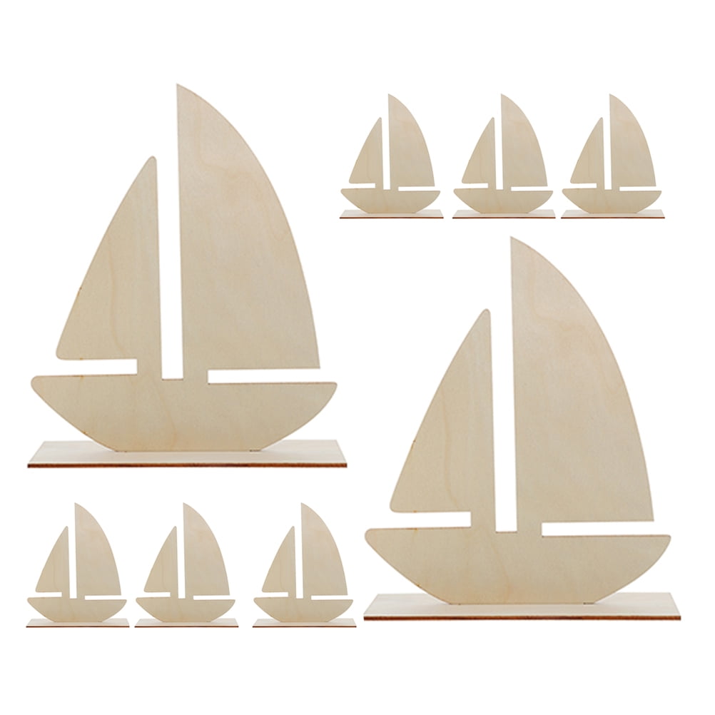 8 Pcs Small Sailboat Clay Wooden Sailing Ship Model - Walmart.com