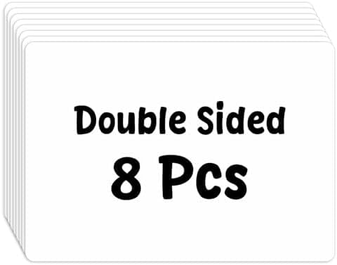 8 Pcs Small White Board Sheets Dry Erase Board, 9" x12” Double Sided ...