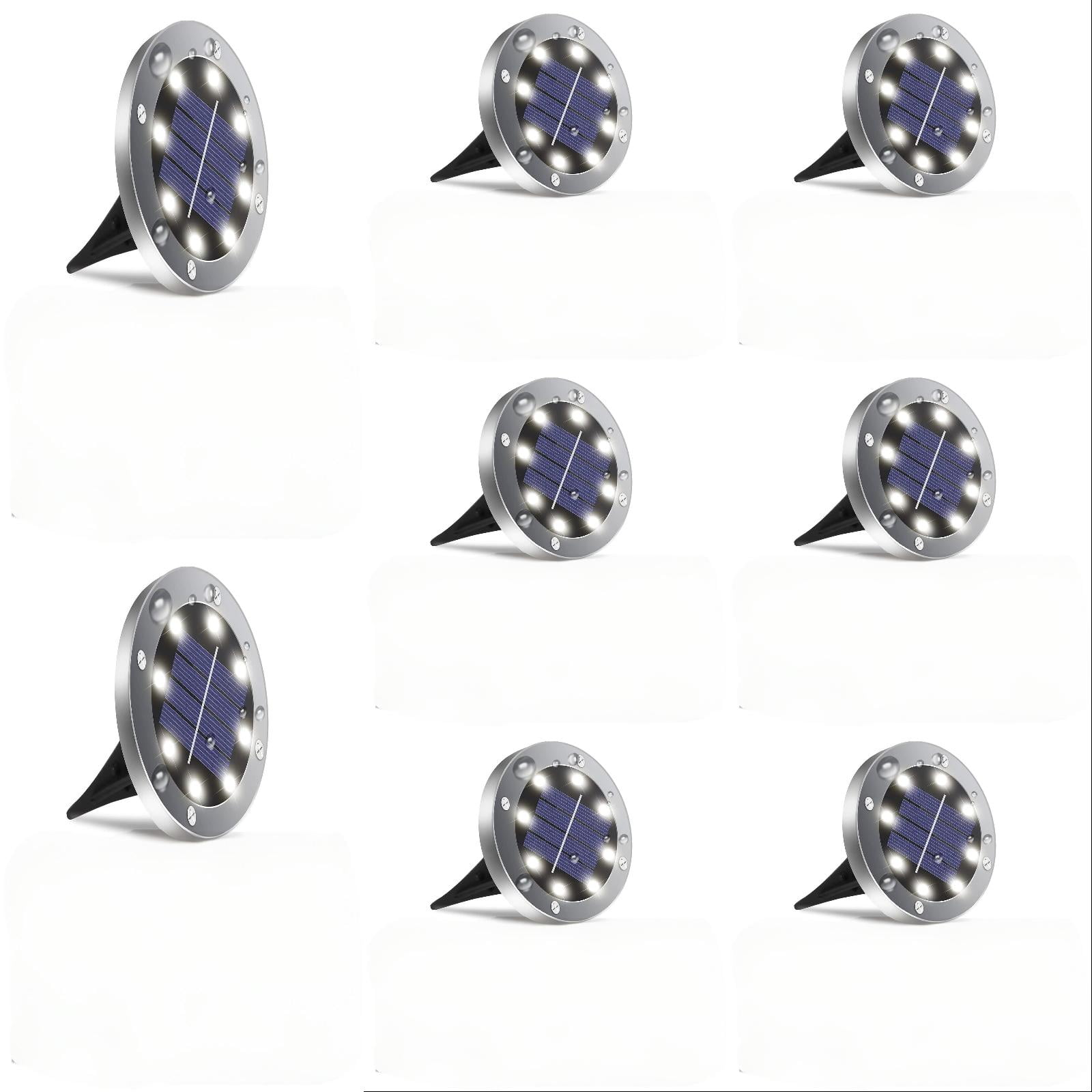 8 Pcs Solar Ground Lights Outdoor - Waterproof In-Ground Pathway ...