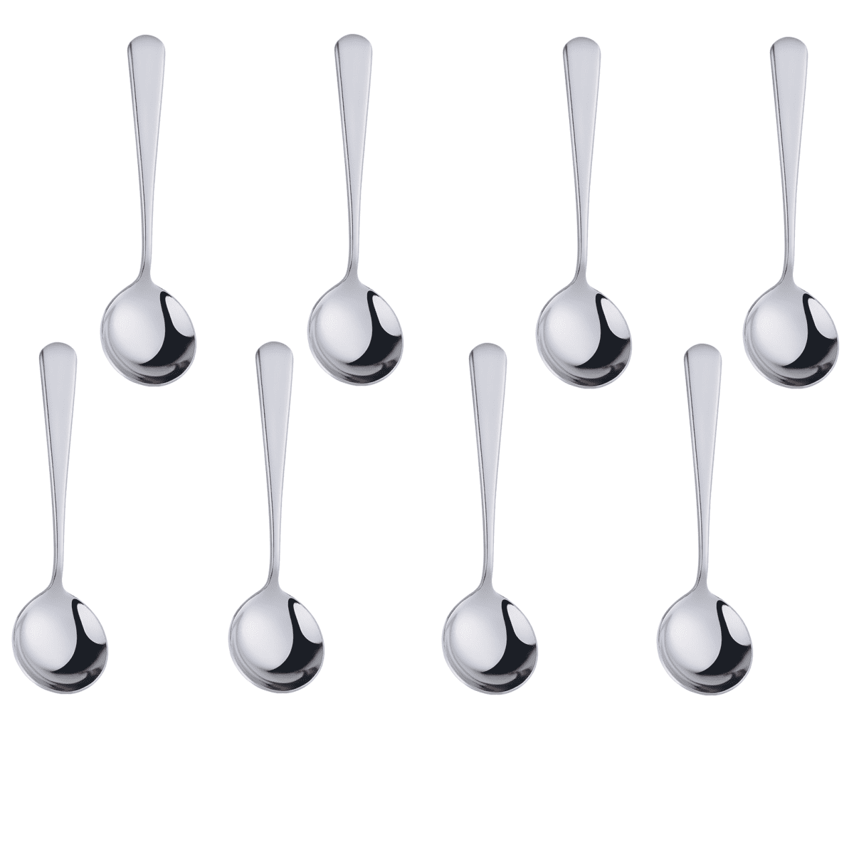 8 Pcs Soup Spoons Set Trianu Premium Stainless Steel Spoons Round ...