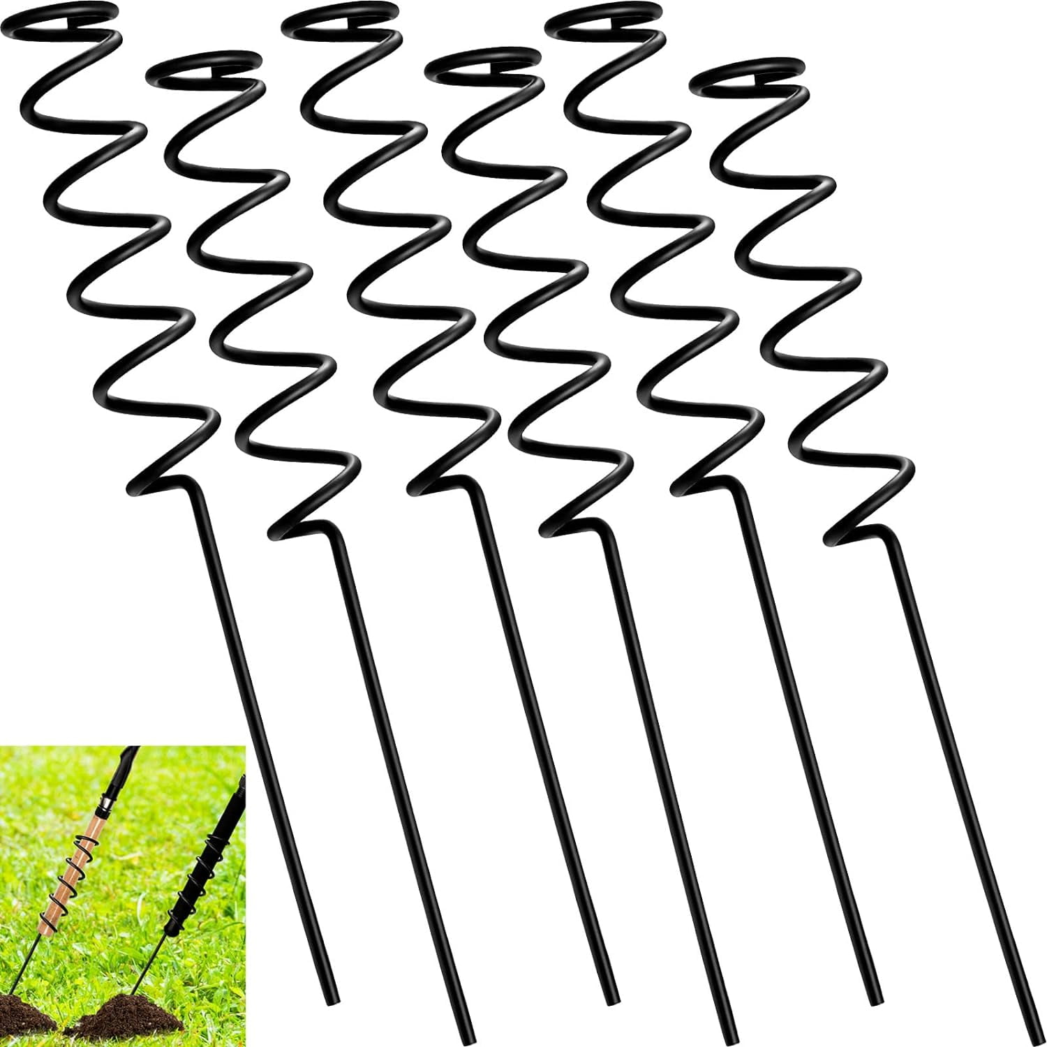 8 Pcs Spiral Fishing Rod Holders Heavy Duty 1.57 Inch Diameter Metal ...