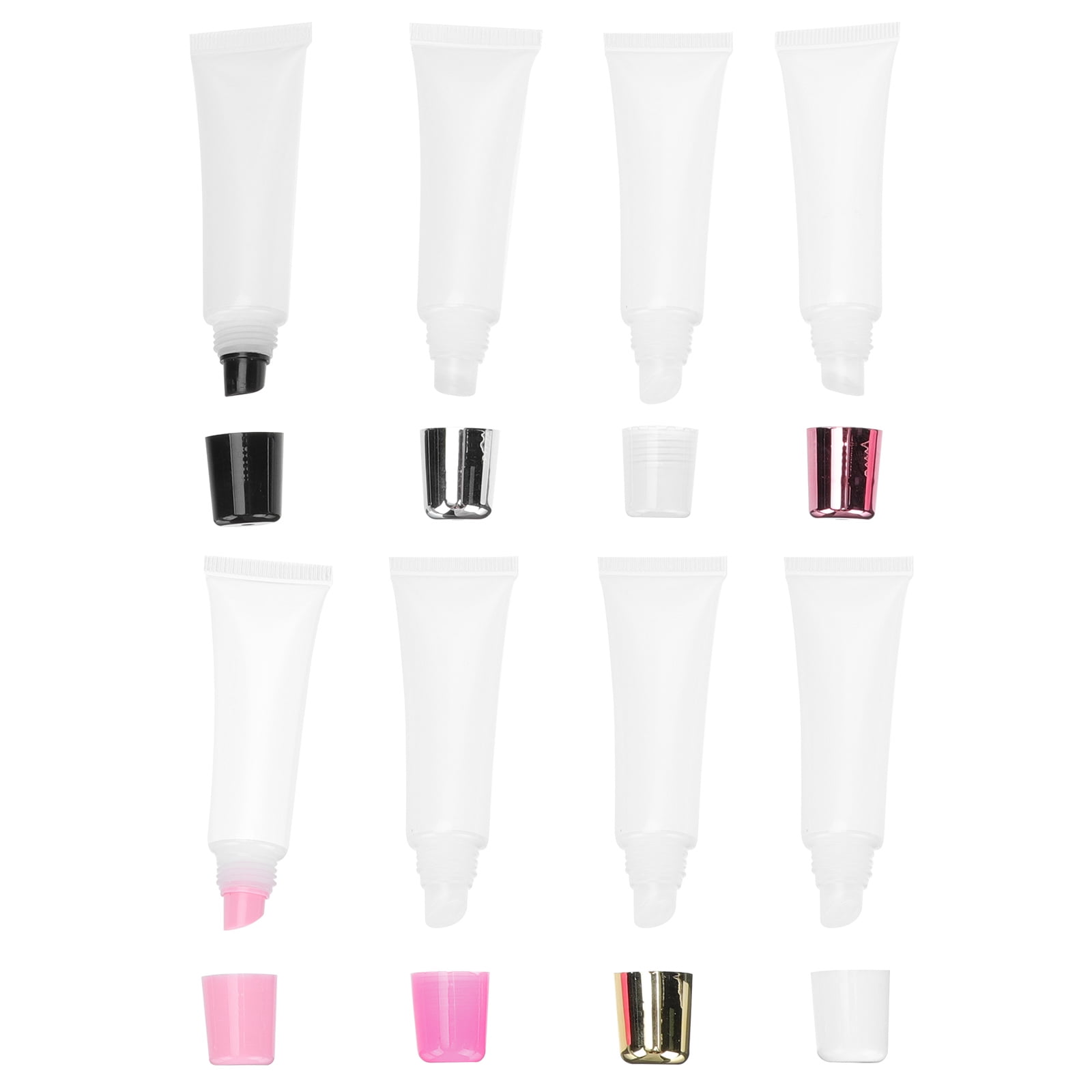 8 Pcs Squeeze Tube Dispenser Tubes DIY Lipstick Containers Clear Gloss ...