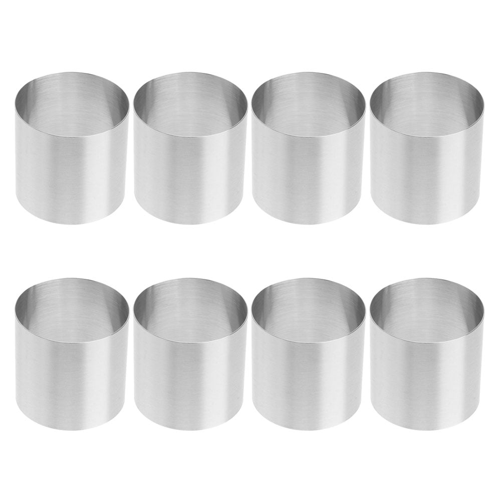8 Pcs Stainless Steel Cake Round Mousse Tart Pastry Cake Molds Cutter ...