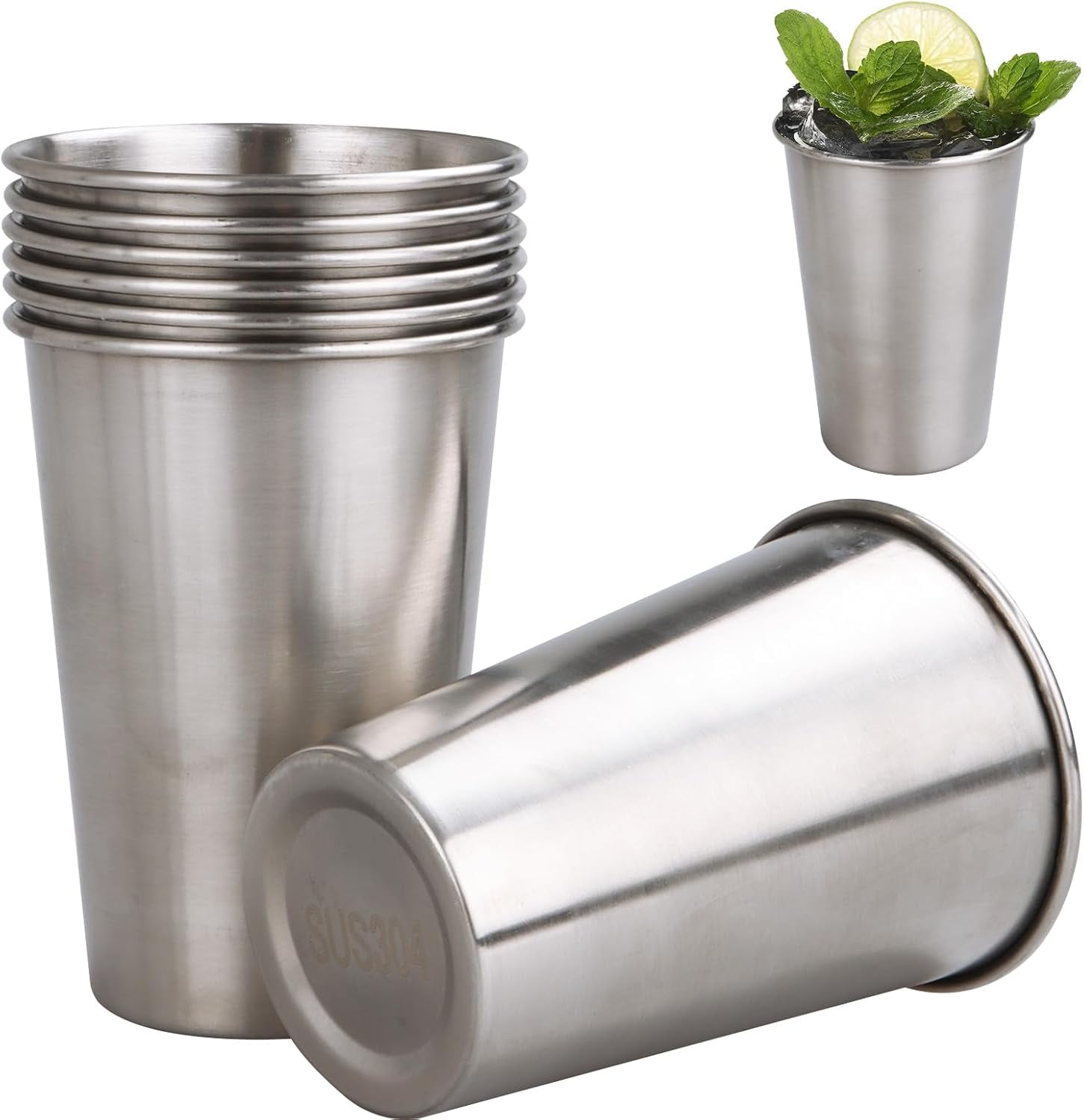 8 Pcs Stainless Steel Cup 500ml/17 Oz, BPA Free Stainless Steel ...