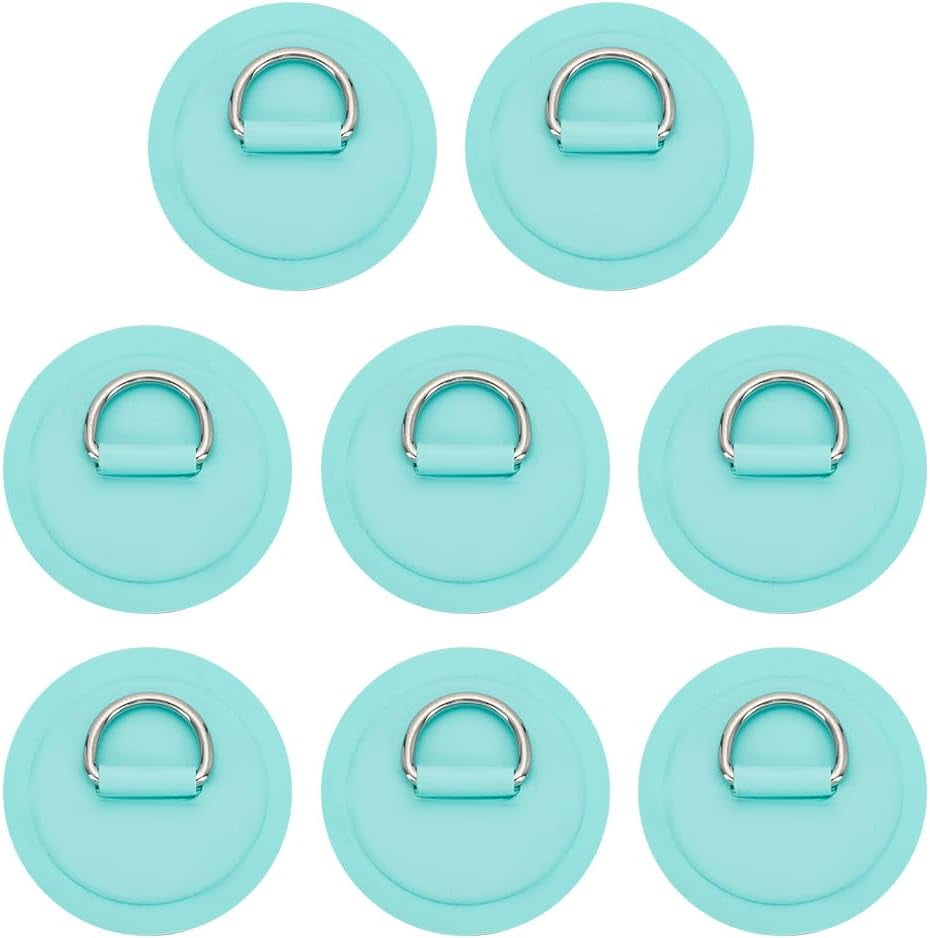 8 Pcs Stainless Steel D-Ring Patch for Inflatable Boat D-Ring PVC Patch ...