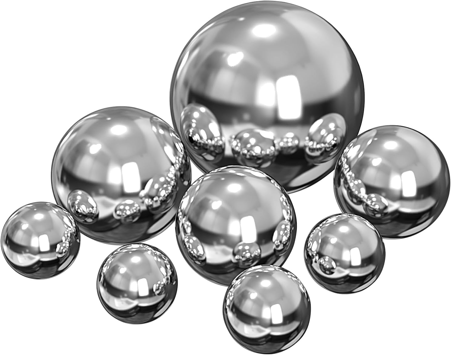 8 Pcs Stainless Steel Decorative Balls for Centerpiece Bowls Assorted Size Metal Orbs Decorative ...