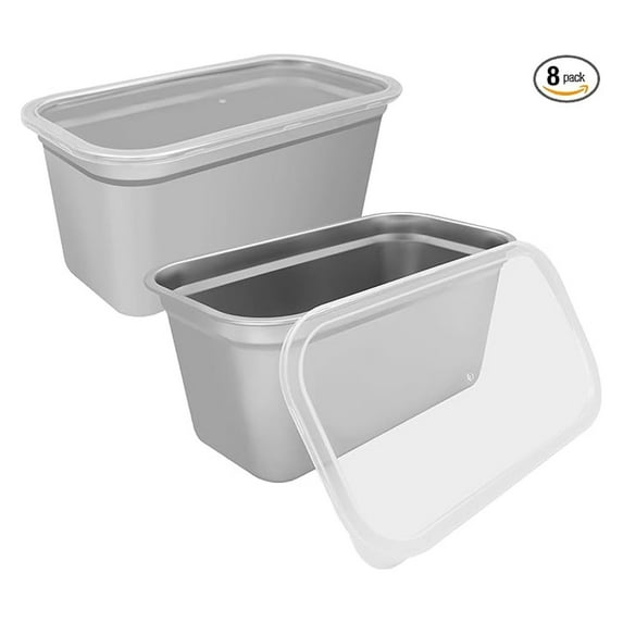 8 Pcs Stainless Steel Food Storage Containers with Lids,1/3 pattern 6 ...