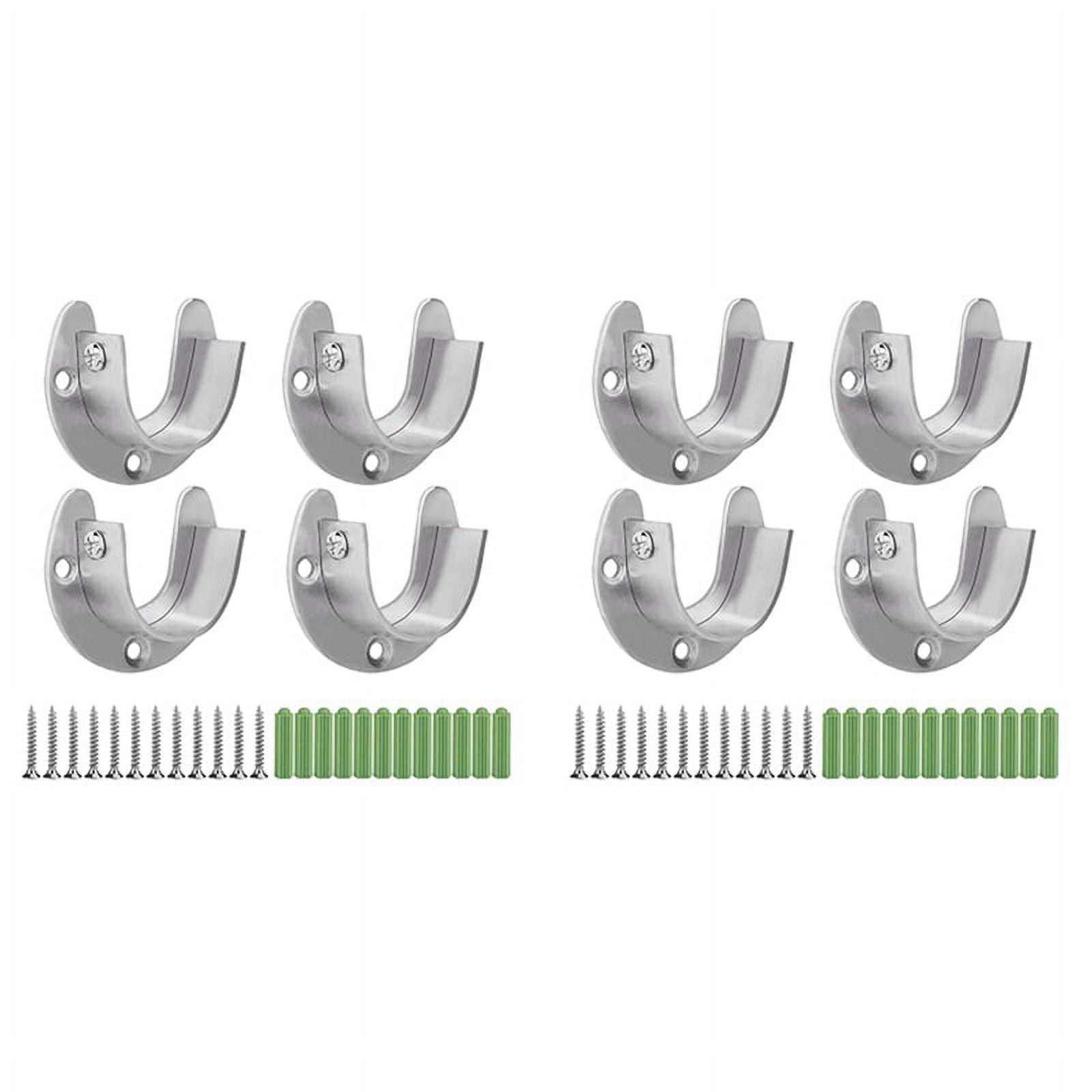 8 Pcs Stainless Steel Hanging Rod Bracket U Shaped Curtain Rod Bracket ...