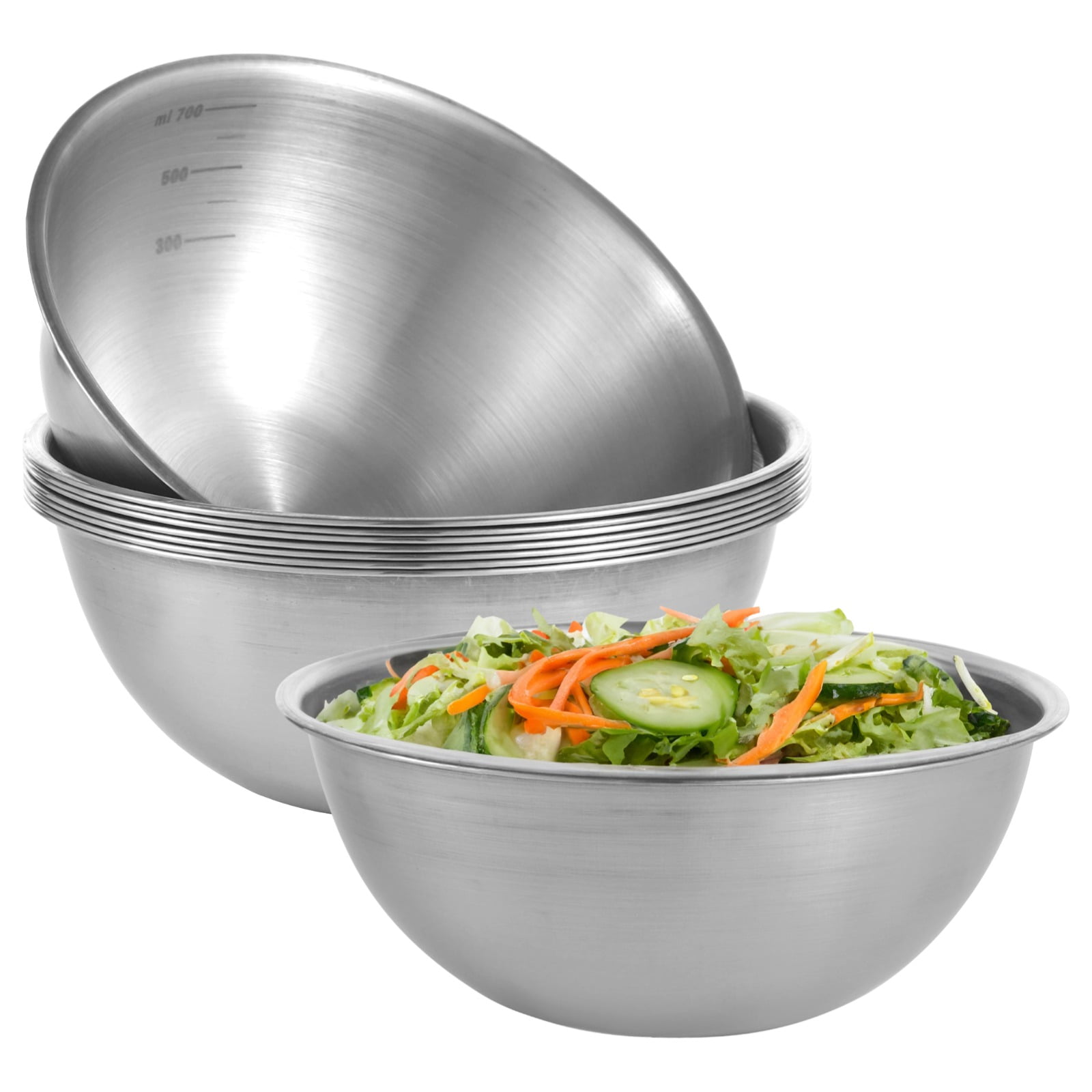 8 Pcs Stainless Steel Mixing Bowls, Metal Dinner Bowls with Capacity ...