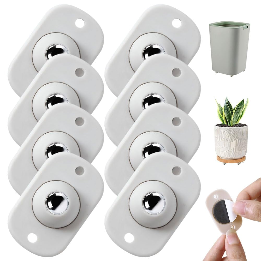 8 Pcs Stainless Steel Paste Universal Wheel, Mini Self Adhesive Caster ...