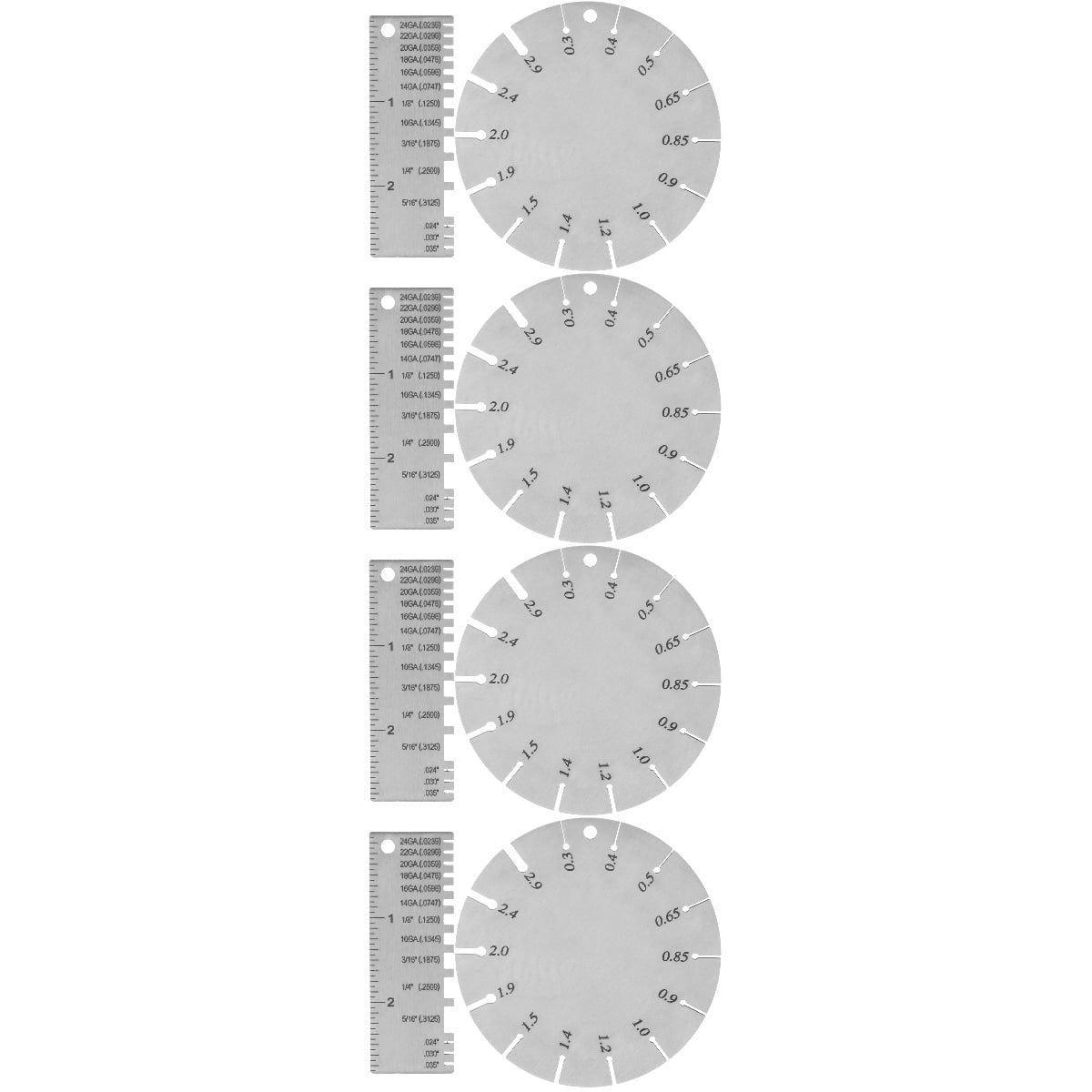 8 Pcs Stainless Steel Wire Gauge Tool Welding Thickness Measurement ...