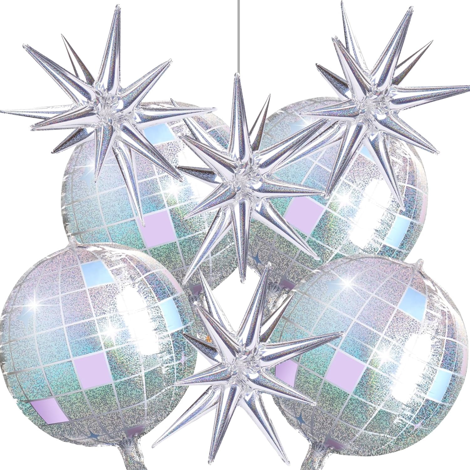 8 Pcs Star Balloons, Huge Blue Explosion Star Aluminum Foil Balloons ...