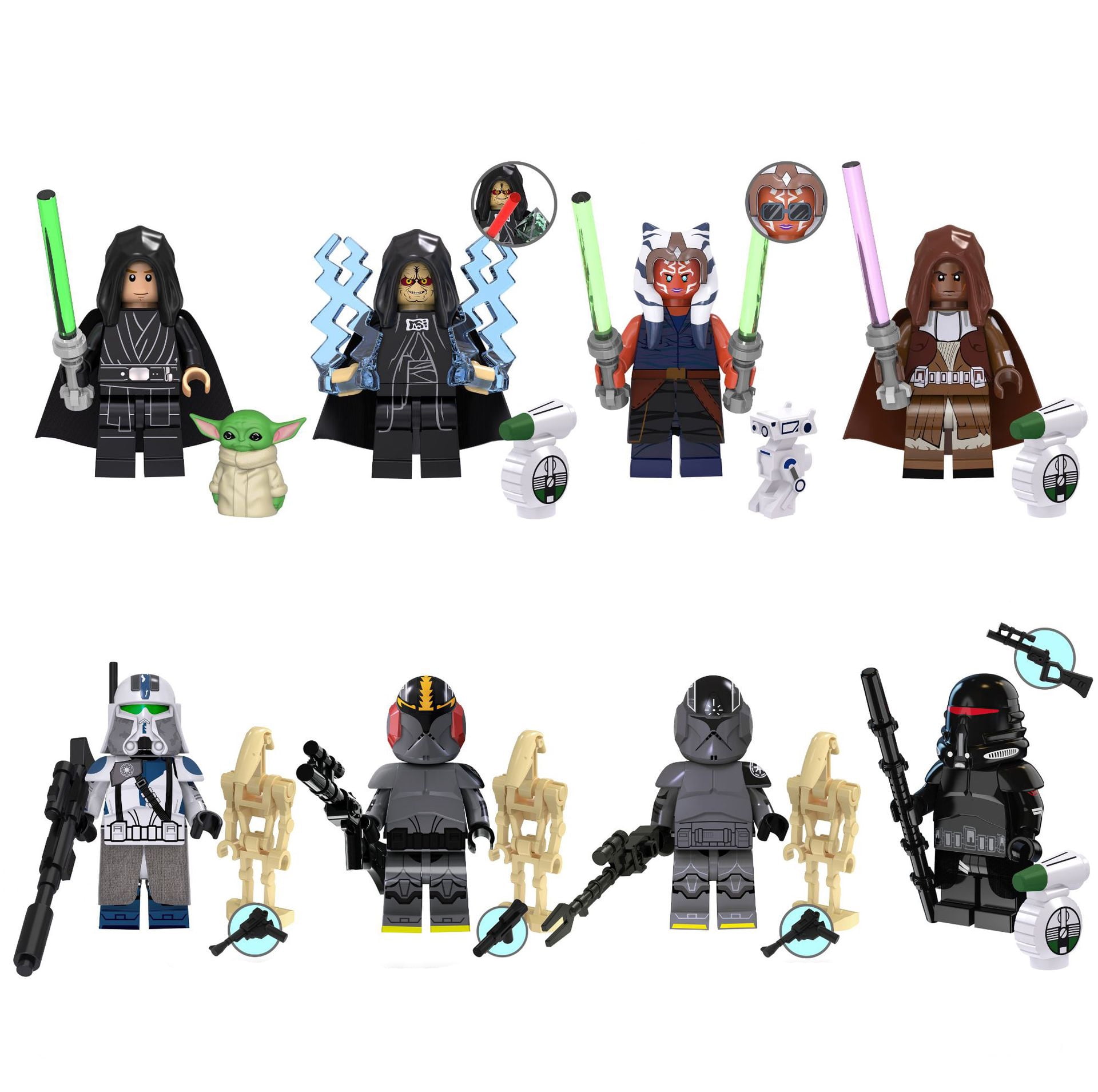 8 Pcs Star Wars Minifigures 1.77 inch Battle Clone Troopers Minifigures ...