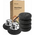 8 Pcs Steel Wool Scrubbers with 2 Pcs Handle,Stainless Steel Scouring ...
